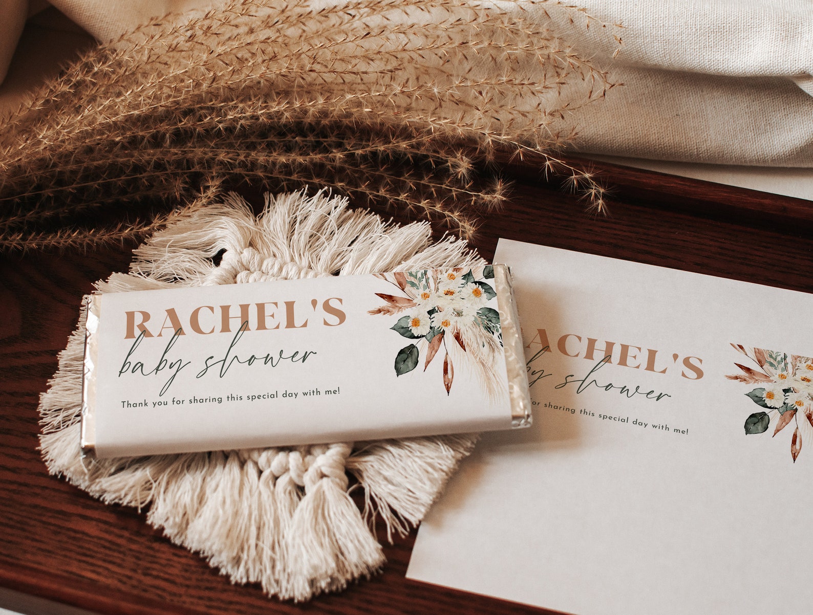 Boho Candy Bar Label Template Printable Chocolate Wrapper - Etsy