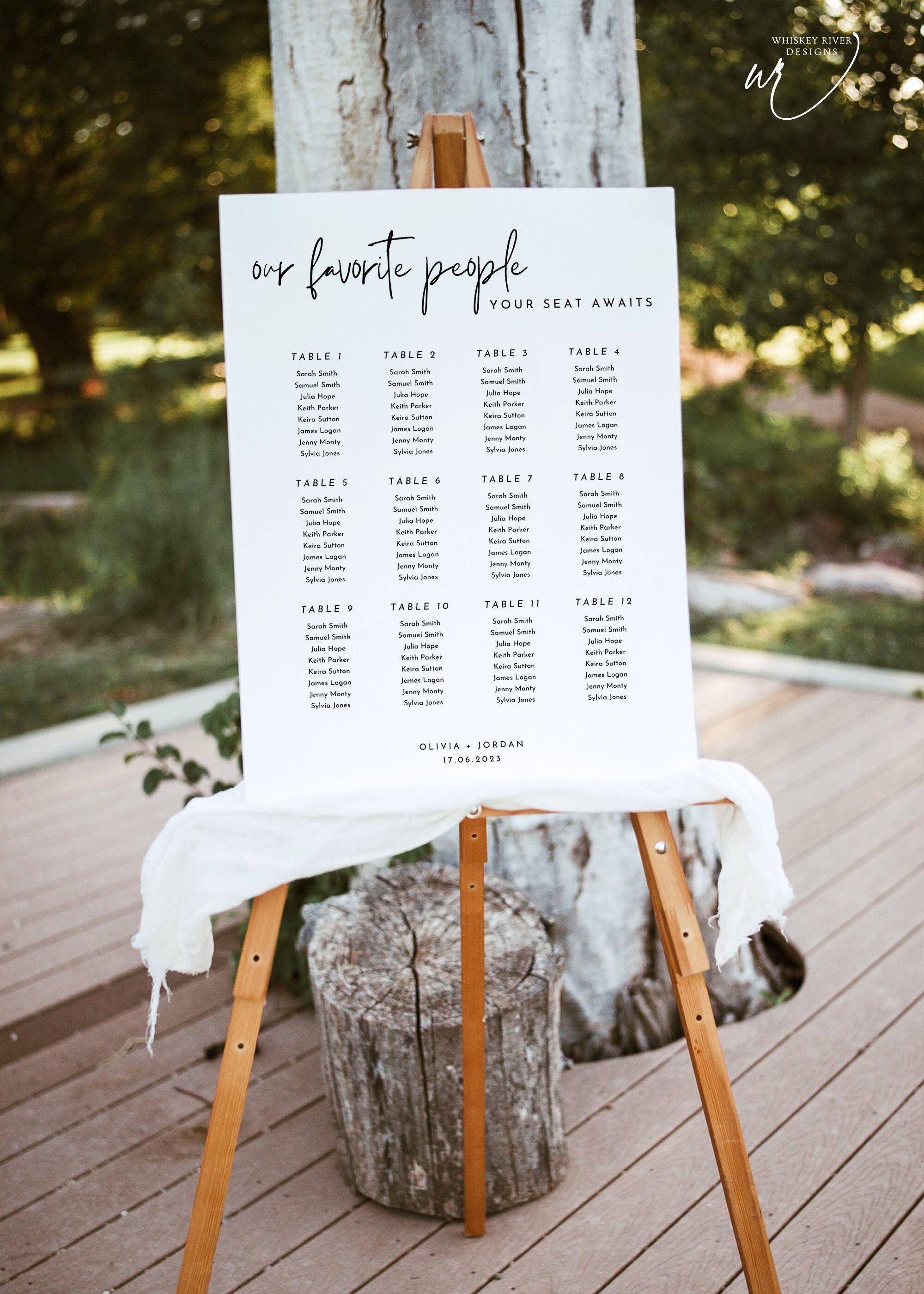 All seated wedding seating chart | Honestweddingadvice.com