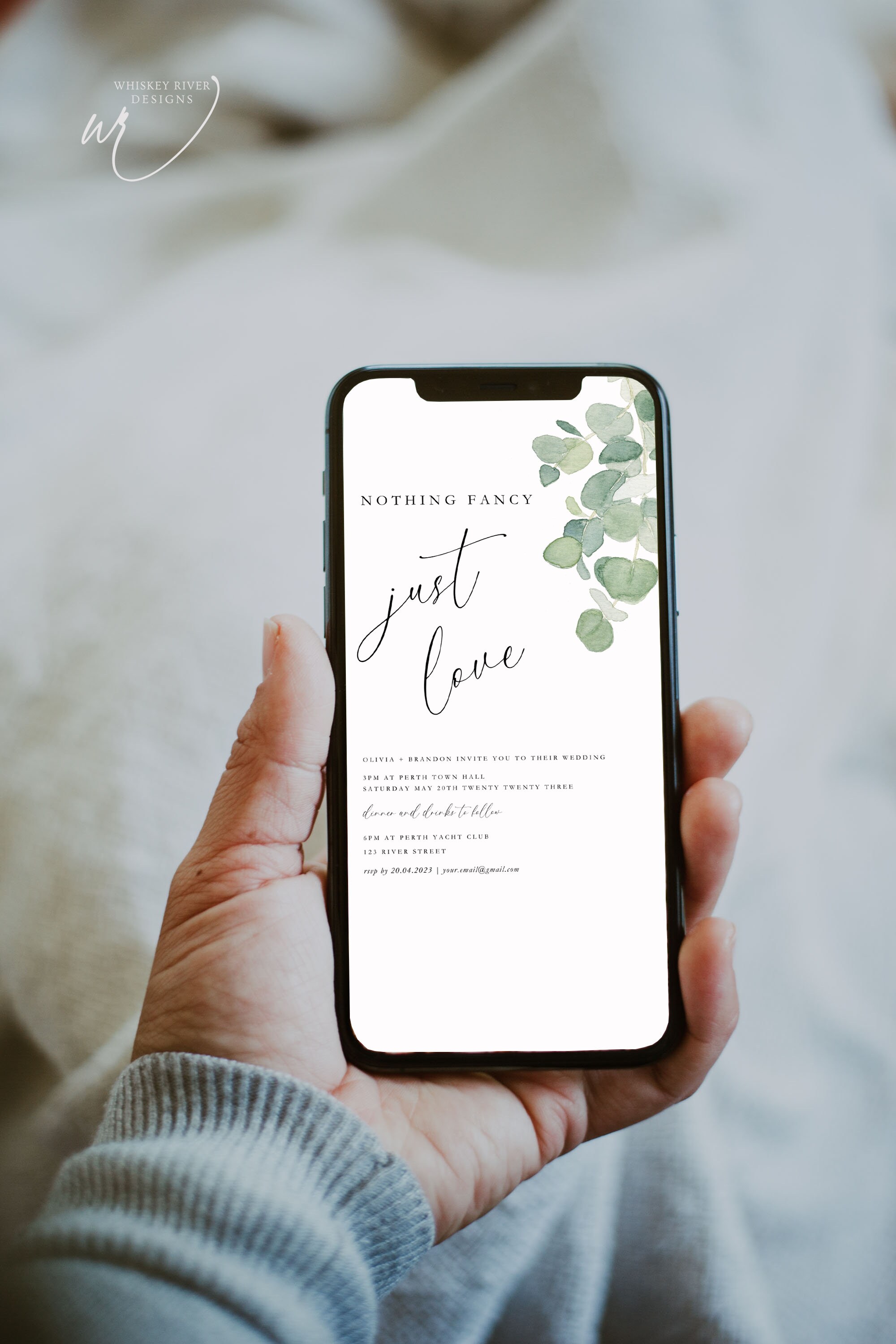 Intimate Wedding Invitation Template, Instant Download, Editable ...