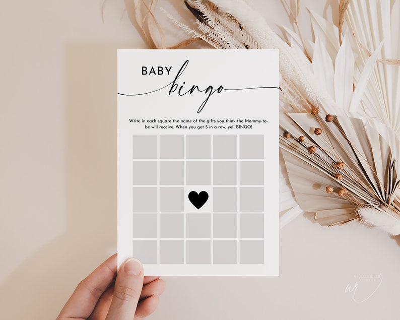 Baby Bingo Shower Game Editable Template Printable Baby - Etsy