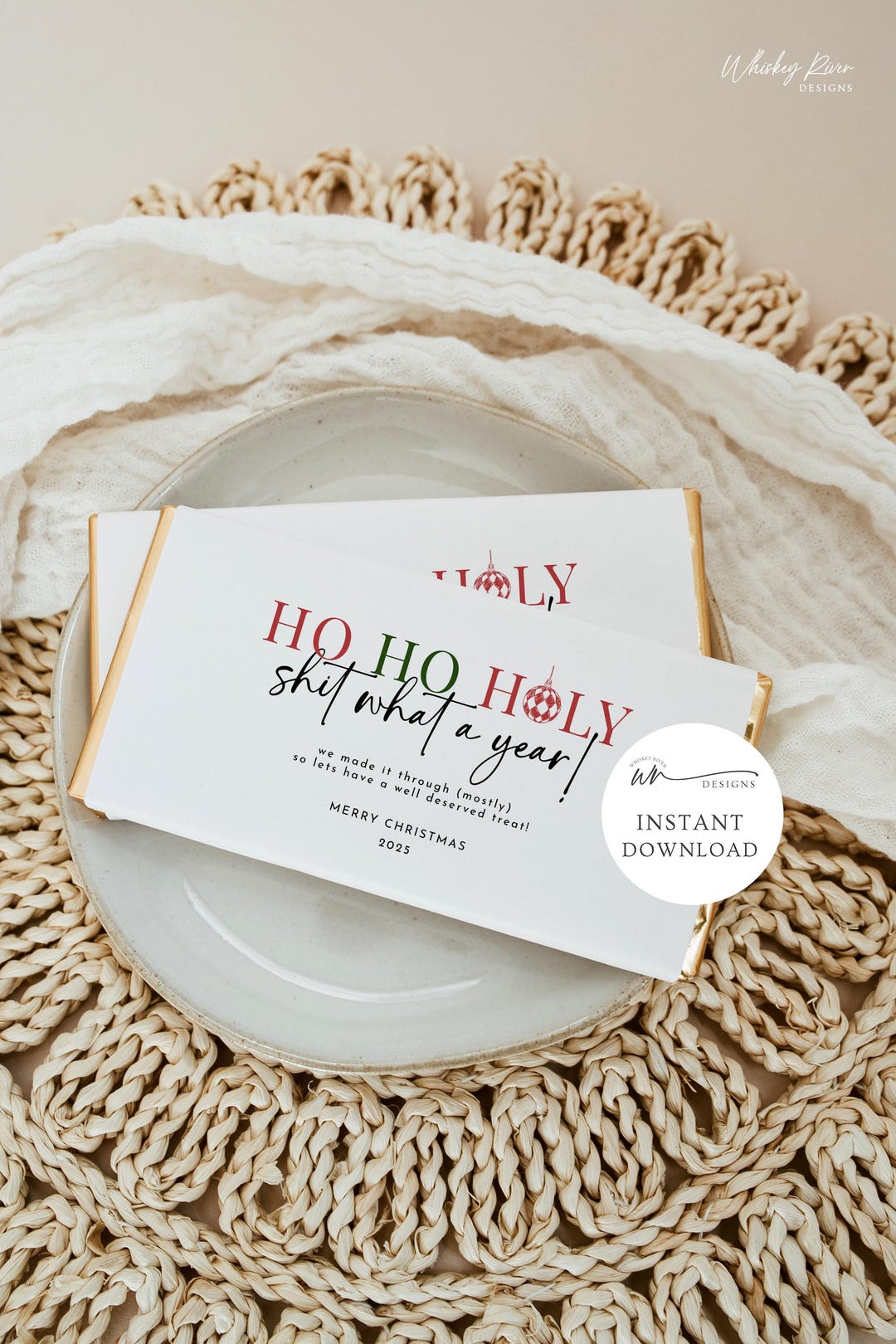 Funny Christmas Chocolate Bar Wrapper Template, Editable Holiday Candy ...