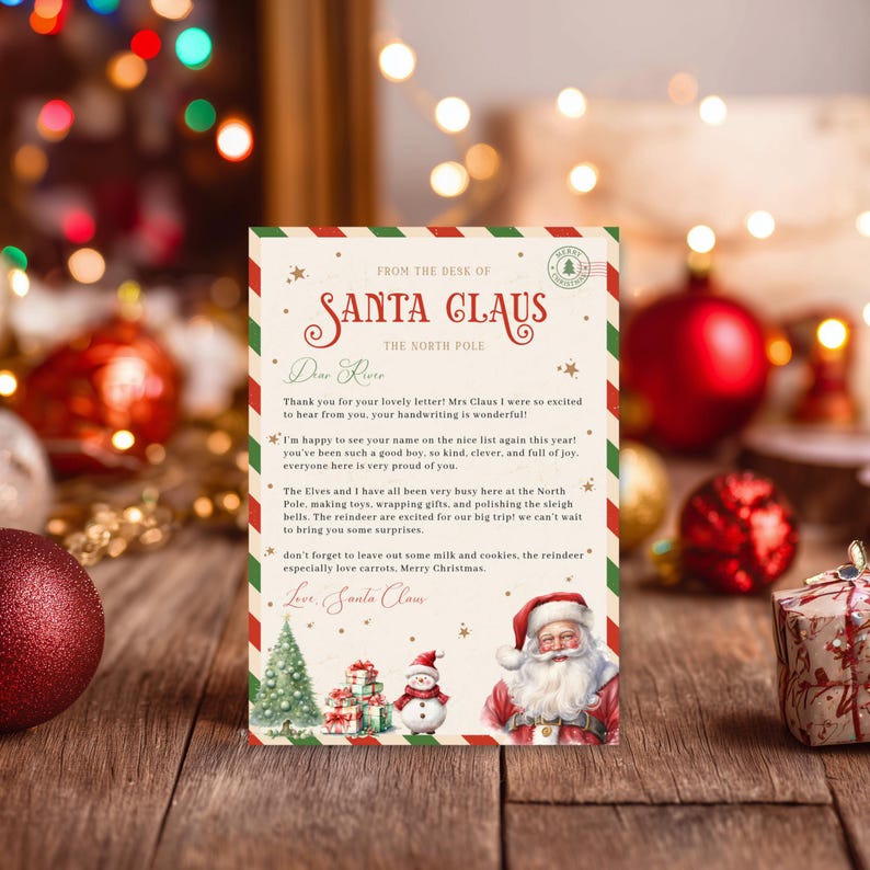 Editable Letter From Santa, Nice List Certificate (digital Download) - Etsy