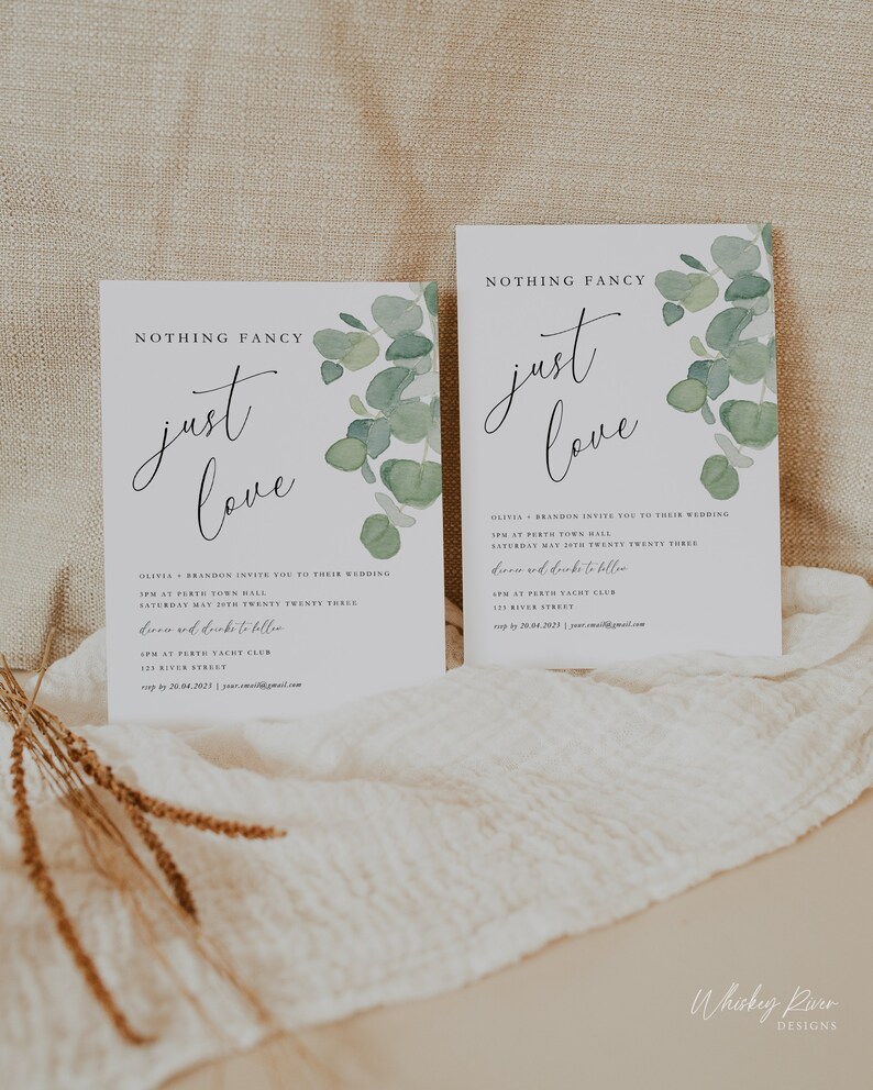 Intimate Wedding Invitation Template, Instant Download, Editable ...