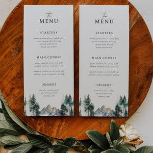 Rustic Wedding Menu Template, Instant Download, Editable Template ...