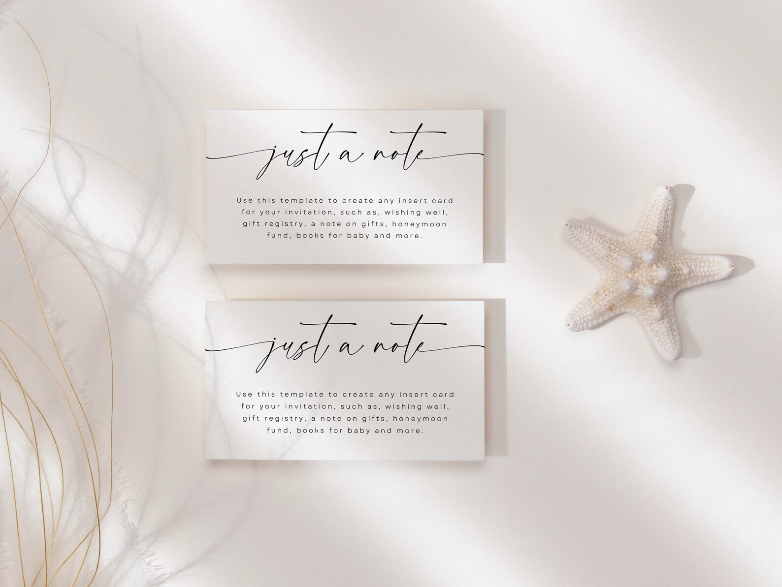 Printable Enclosure Cards Template, Instant Download, Modern Wedding ...