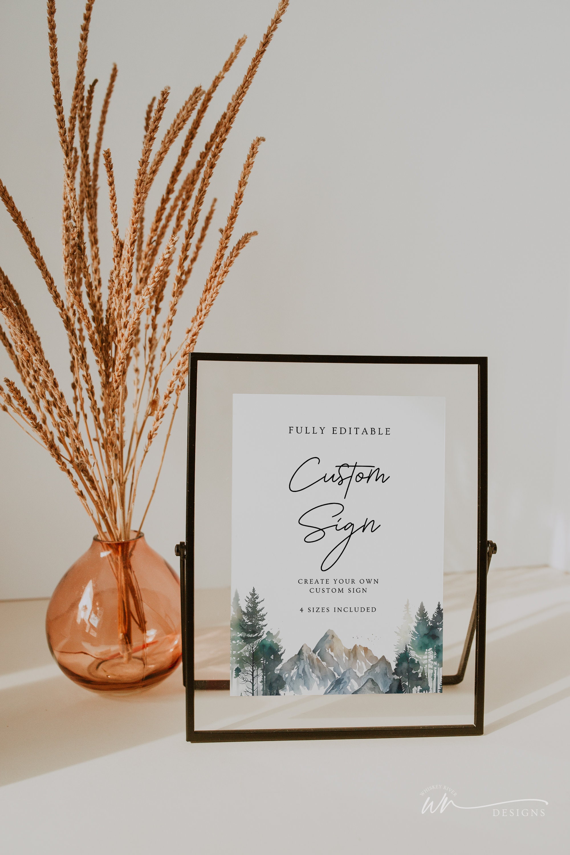 Mountain Wedding Sign Template INSTANT DOWNLOAD Editable, Custom Table ...
