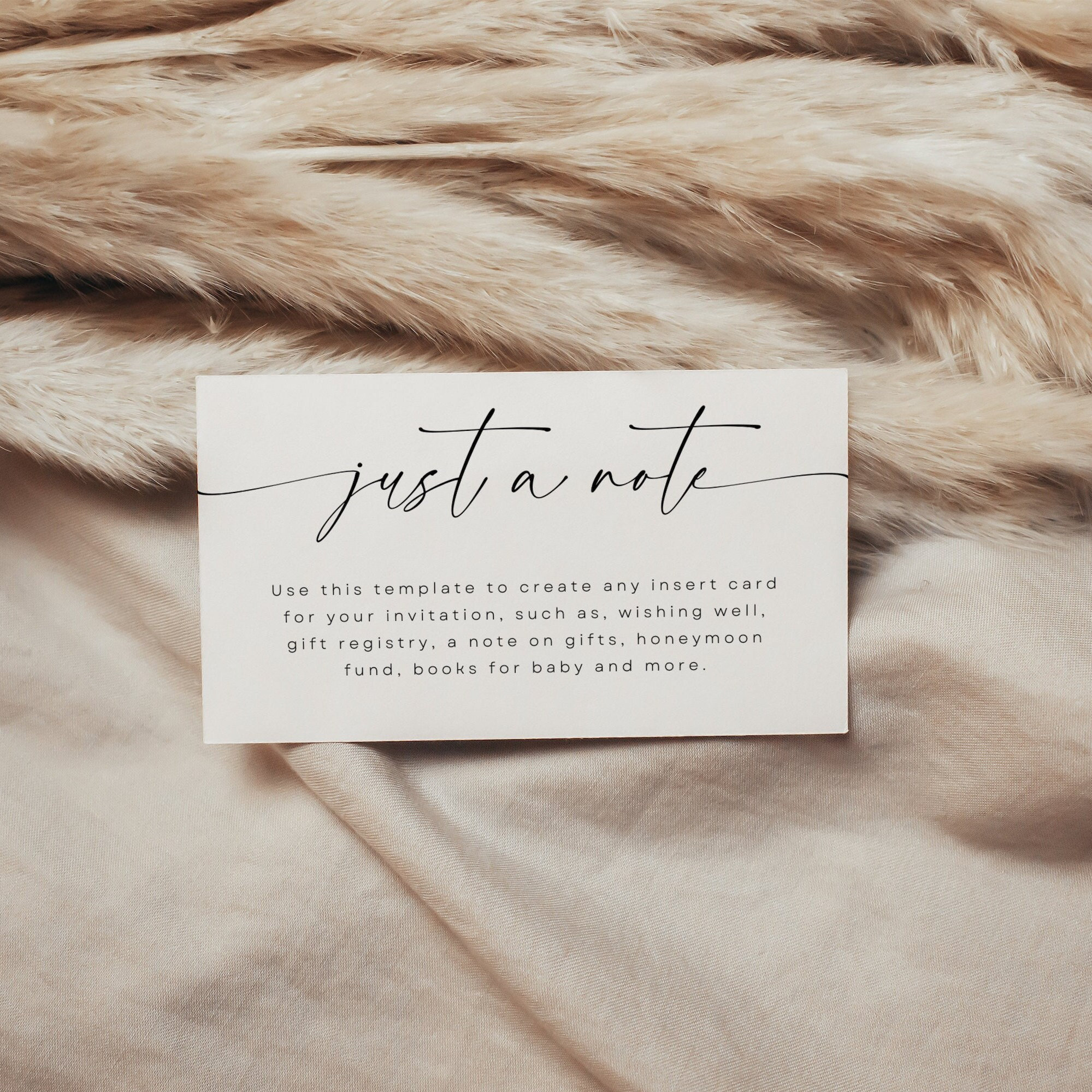 Editable Gift Note Card Template: Printable Wedding Invitation Insert ...