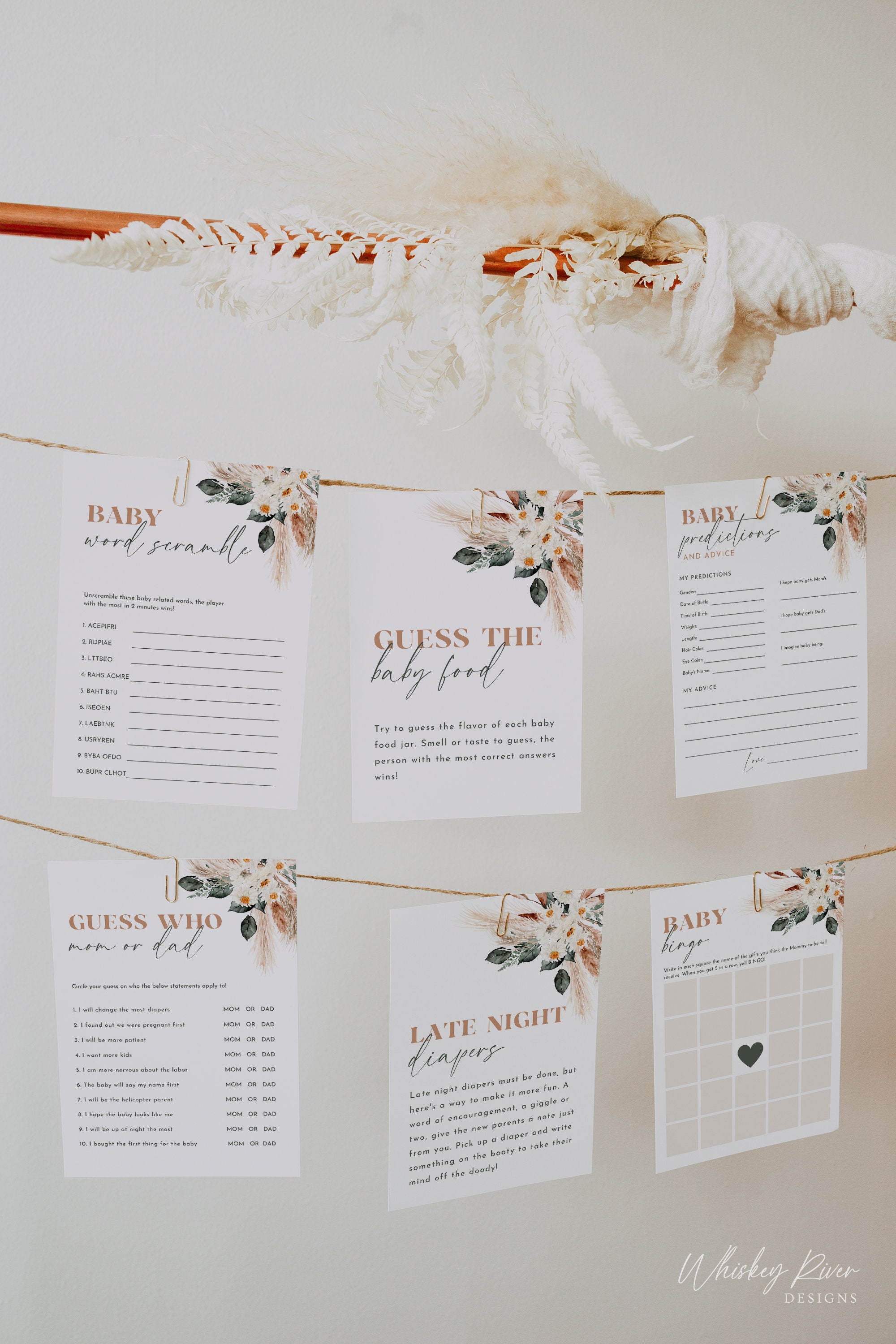 Boho Baby Shower Games, Floral Baby Shower Games, Fun Baby Shower Games ...