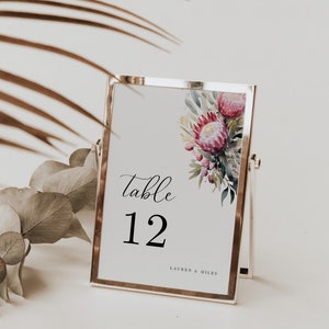 Boho Wedding Table Numbers, Editable Template, Printable Table Number ...