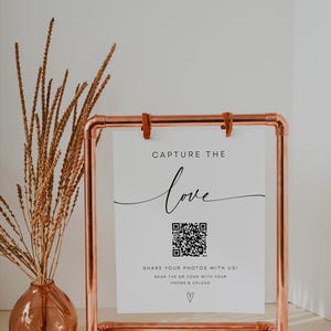 Modern Wedding QR Code Sign: Editable Photo Sharing (digital Download ...