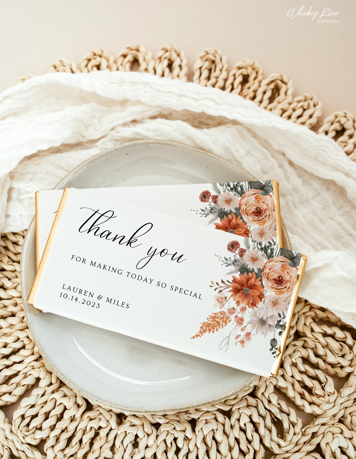 Printable Candy Bar Wrapper Editable Template Boho Fall - Etsy