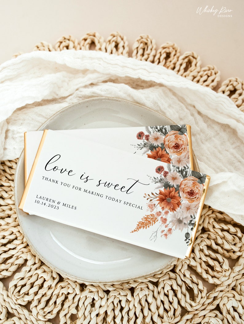 Printable Candy Bar Wrapper Editable Template Boho Fall - Etsy