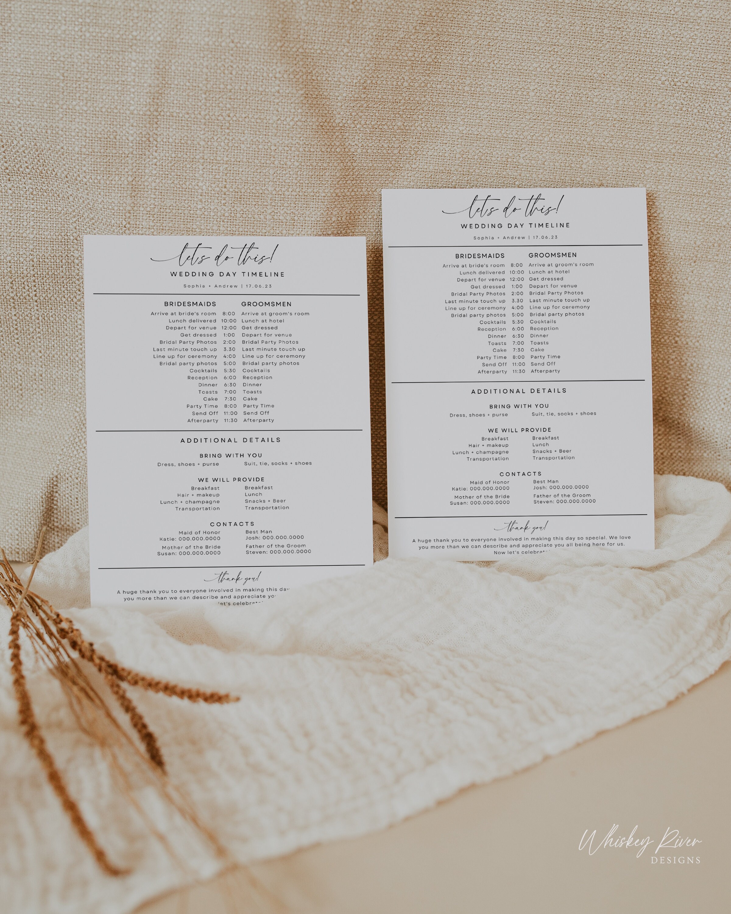 Wedding Party Timeline Template, Instant Download, Editable, Printable ...
