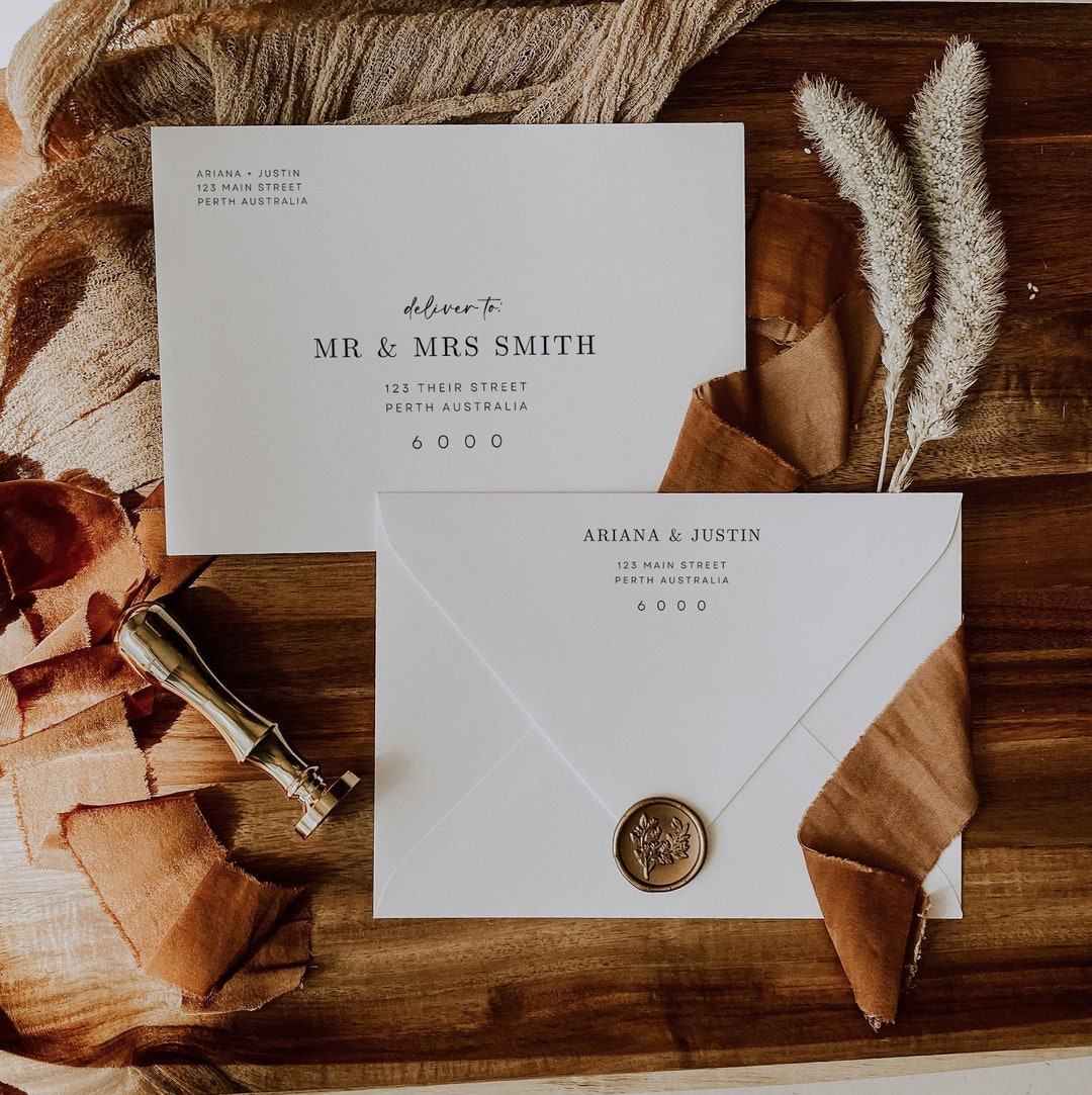 Printable Wedding Return Address Envelopes INSTANT DOWNLOAD, Editable ...