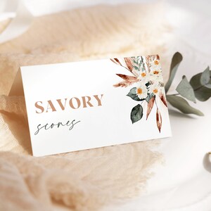 Food Card Template, Baby Shower Food Labels, Editable Template, Gender ...