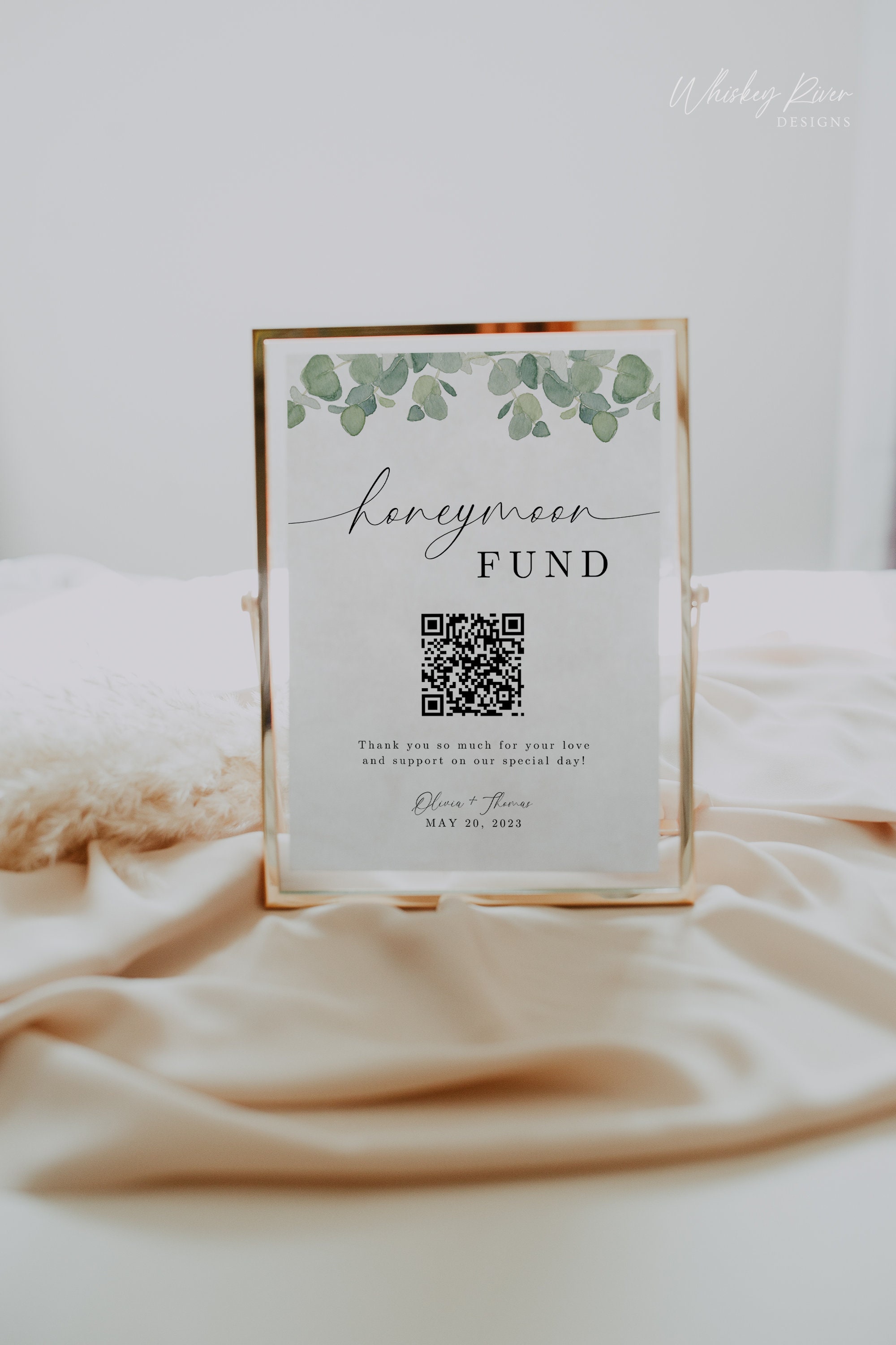 Wedding QR Code Honeymoon Fund Sign Template INSTANT DOWNLOAD, Editable ...