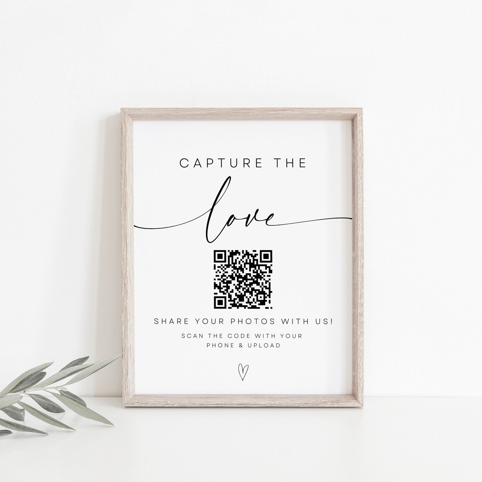 QR Code Sign for Wedding Photos Template, Instant Download, Editable ...