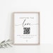 QR Code Sign for Wedding Photos Template, Instant Download, Editable ...