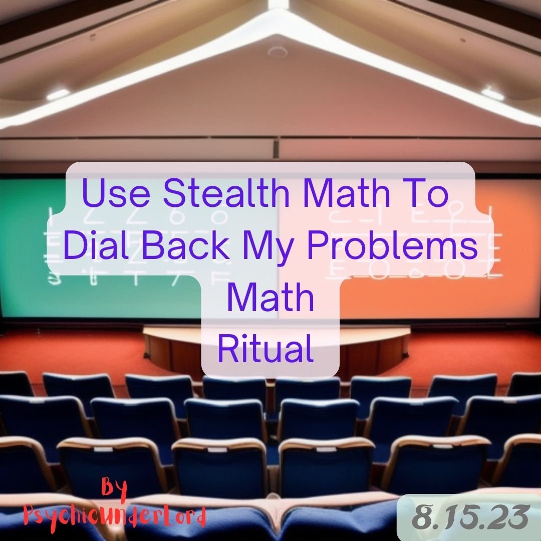 Use Stealth Math to Dial Back My Problems Math Ritual - Etsy