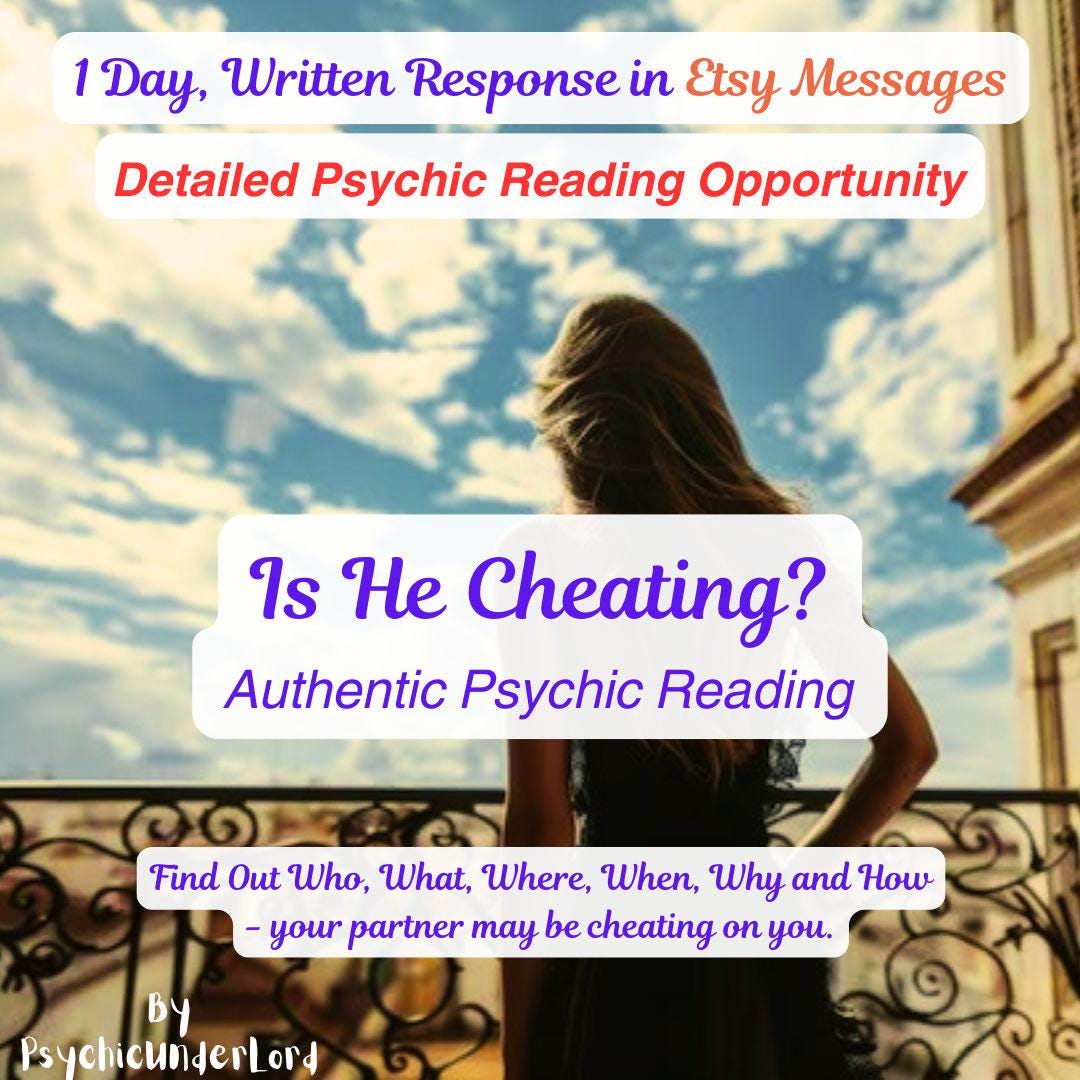 Is He Cheating / Psychic Reading, Intuitive Reading, Written Psychic ...