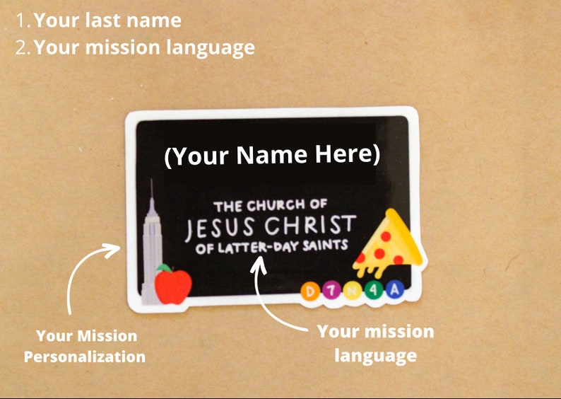 Customizable LDS Missionary Name Tag Sticker LDS Missionary - Etsy