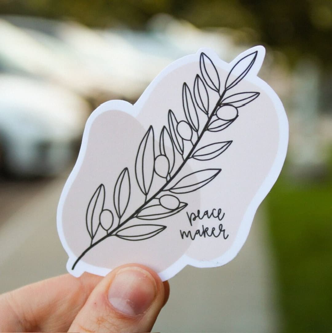 Peacemaker Olive Branch Sticker - Minimalistic Christian Sticker ...
