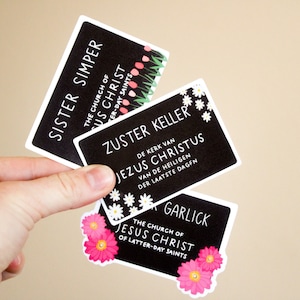 Customizable Flowery LDS Missionary Name Tag Sticker - LDS Missionary ...