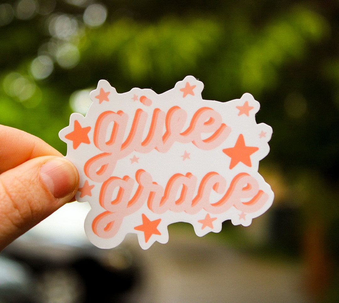 Give Grace Waterproof Sticker - Forgiveness Sticker - Pink Youth ...