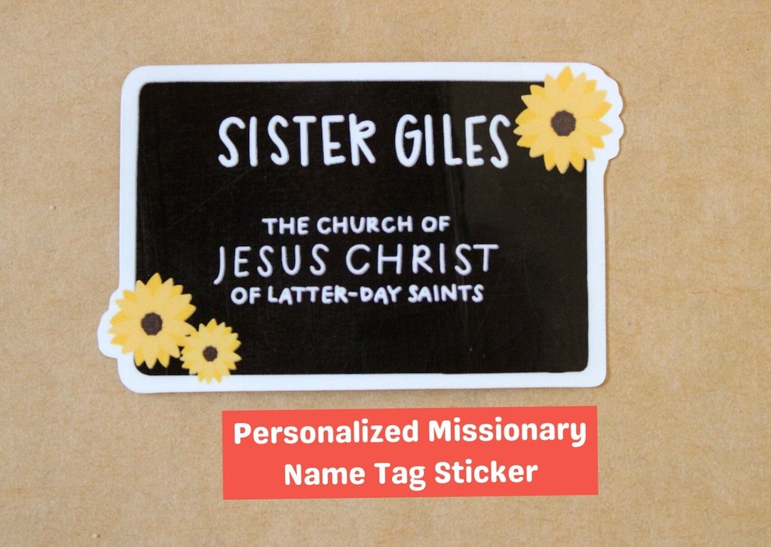 Customizable Flowery LDS Missionary Name Tag Sticker LDS - Etsy
