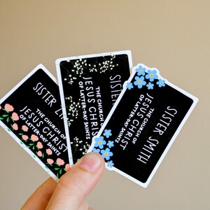 Customizable Flowery LDS Missionary Name Tag Sticker - LDS Missionary ...