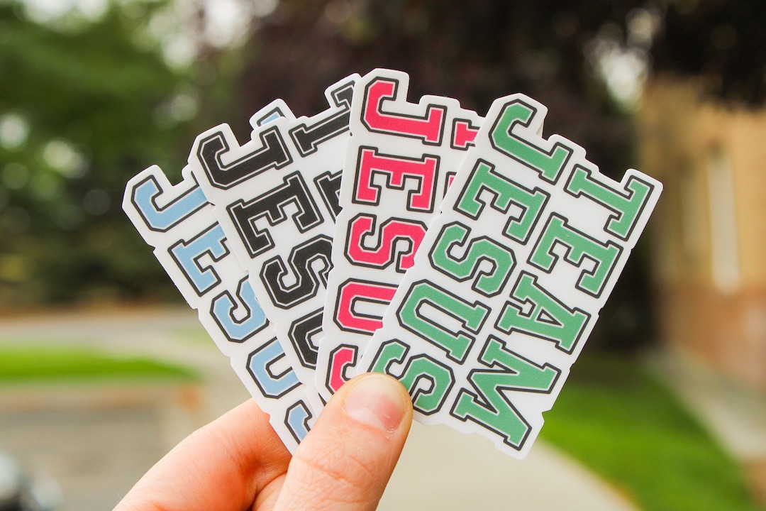 Team Jesus Waterproof Christian Sticker - Varsity Letters Bible Sticker ...