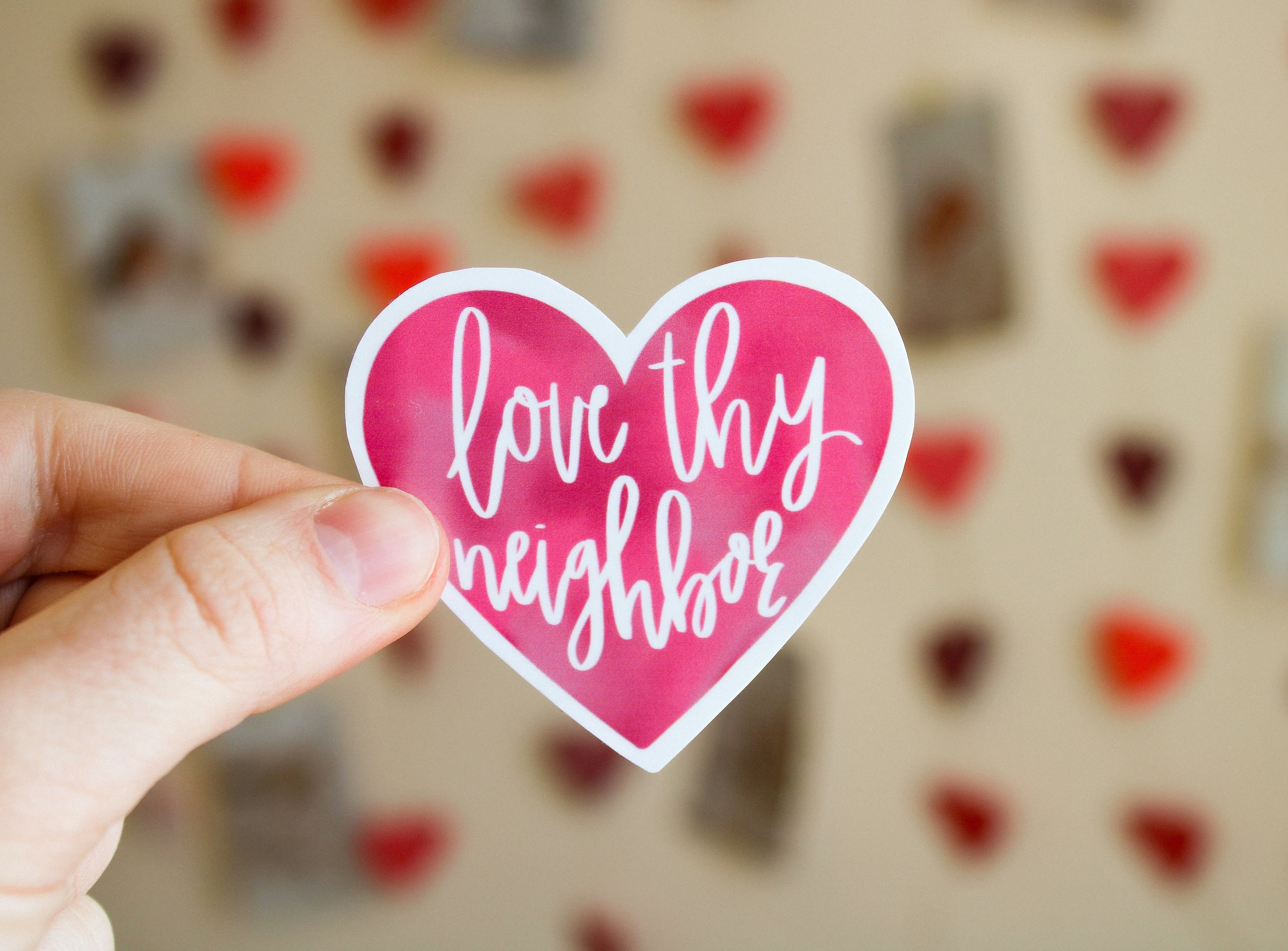 Love Thy Neighbor - Waterproof Bible Christian Sticker - Valentine’s ...