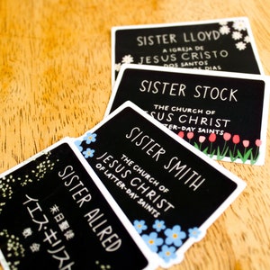 Customizable Flowery LDS Missionary Name Tag Sticker - LDS Missionary ...