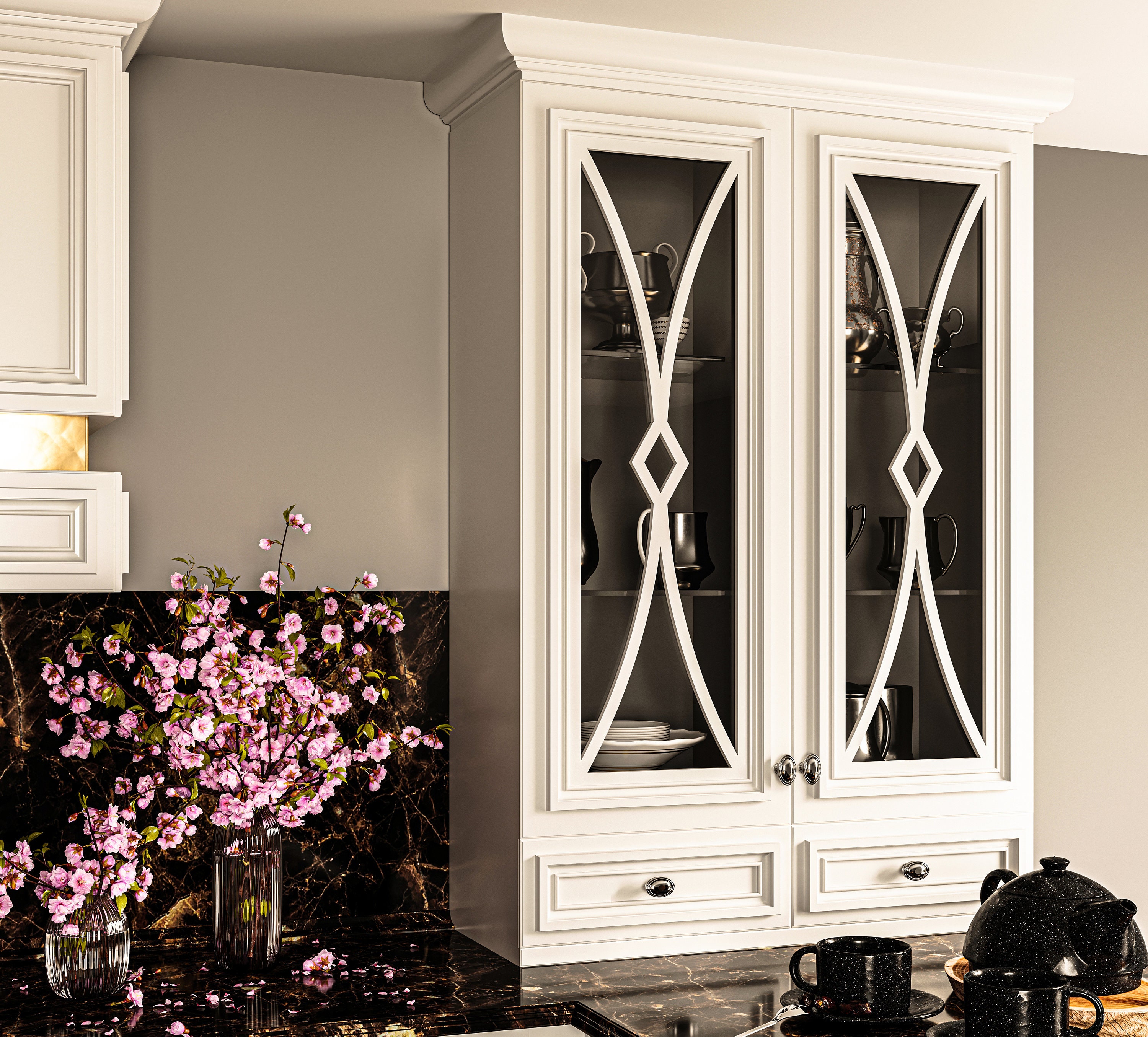 Mullion Glass Door for Existing Kitchen Cabinet Kitchen Mullion Kitchen Cabinet Glass Door Mullion Insert Mullion Overlay Etsy
