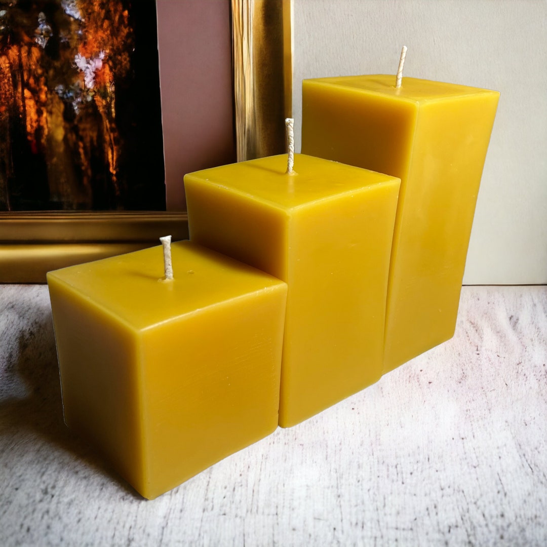 Square Pillar Candle -3 Sizes Available: Large, Medium, and Small. 100% ...