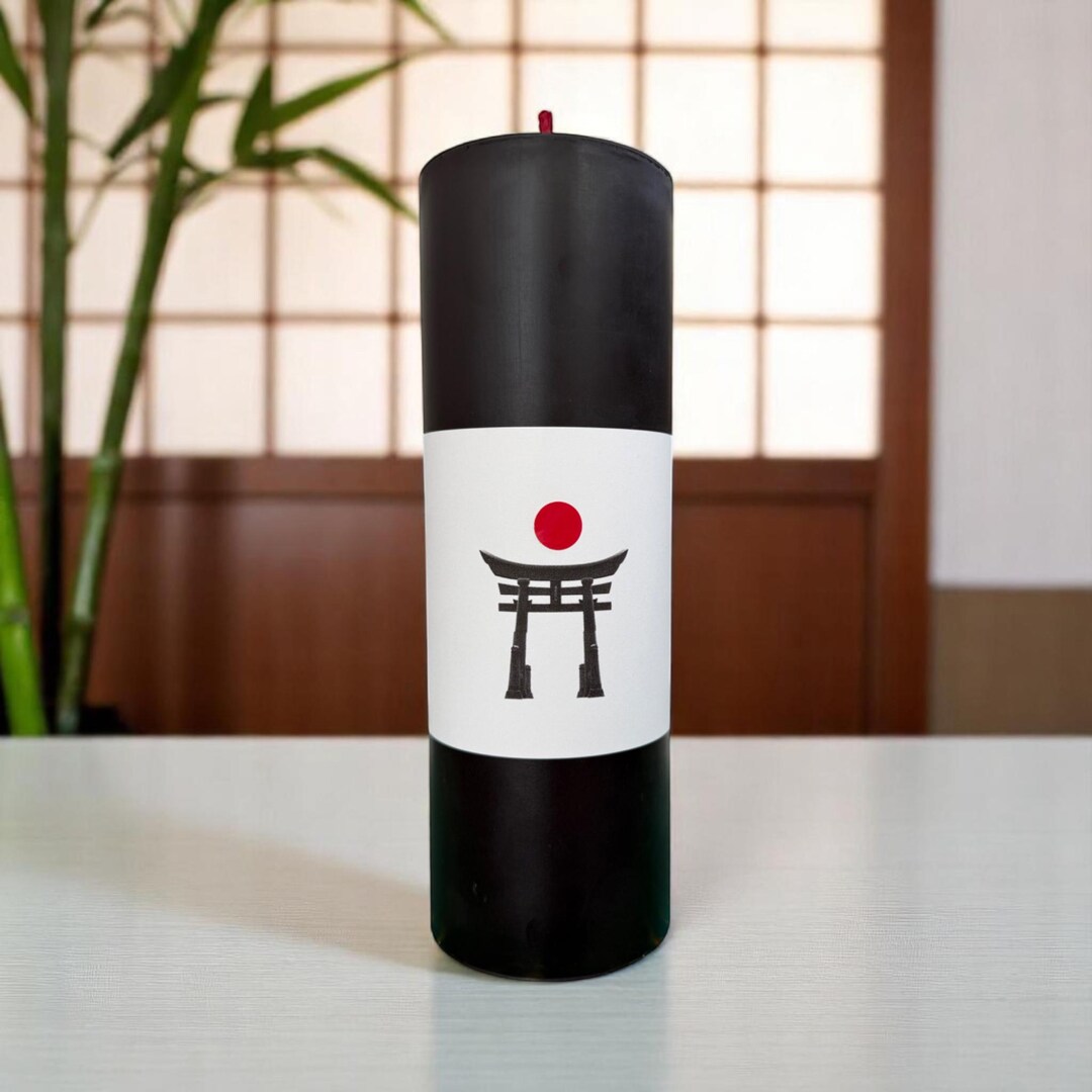 Samurai XL – Black Beeswax Pillar Candle With Red Wick, 8.75" - Etsy