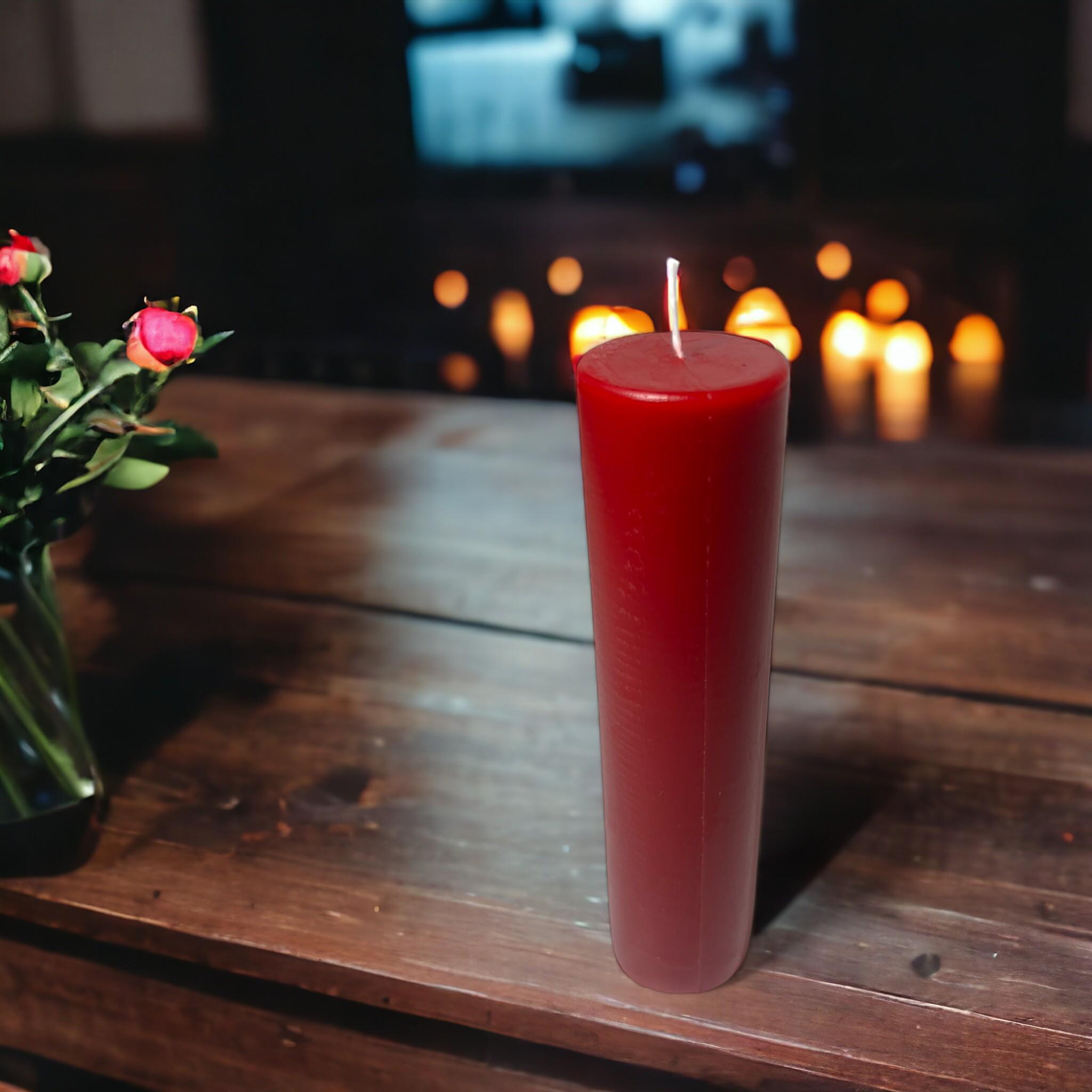 Red Sunset Glow, Long-burning Beeswax Pillar Candles| Available in Two ...