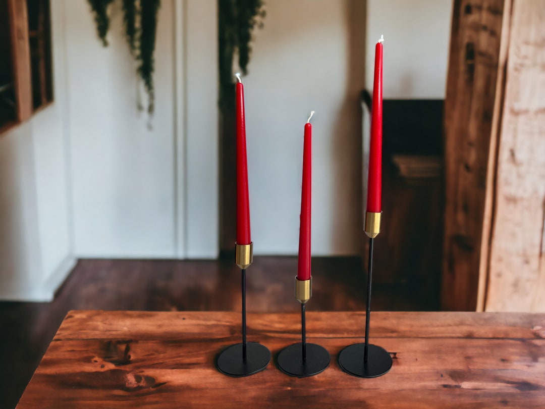 Red Dinner Candles, 100% Pure Beeswax Taper, 10 Long - Etsy