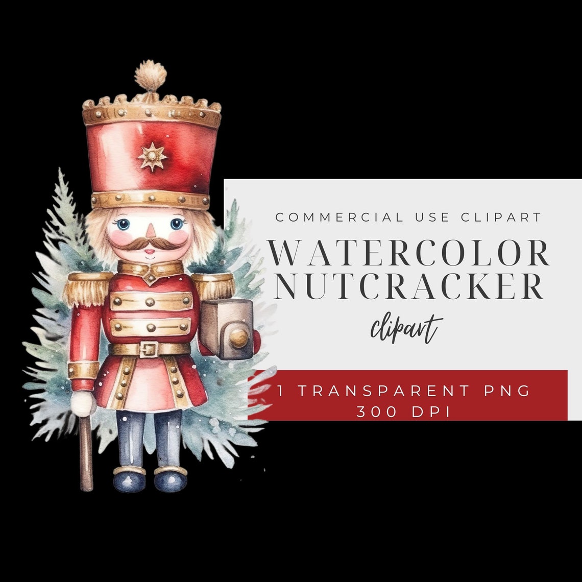 Cute Watercolor Nutcracker Clipart, Commercial Use, PNG, Digital ...