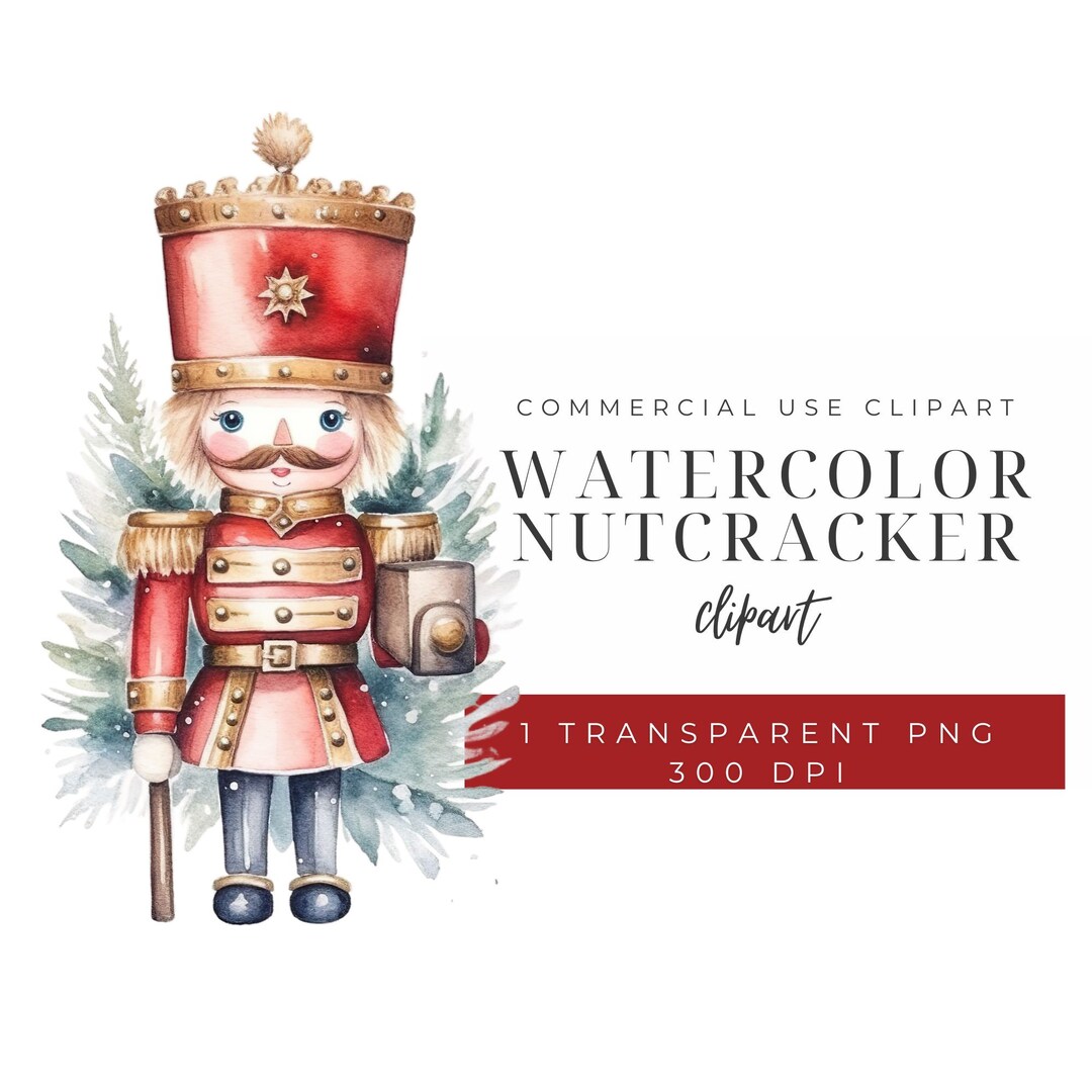 Cute Watercolor Nutcracker Clipart, Commercial Use, PNG, Digital ...