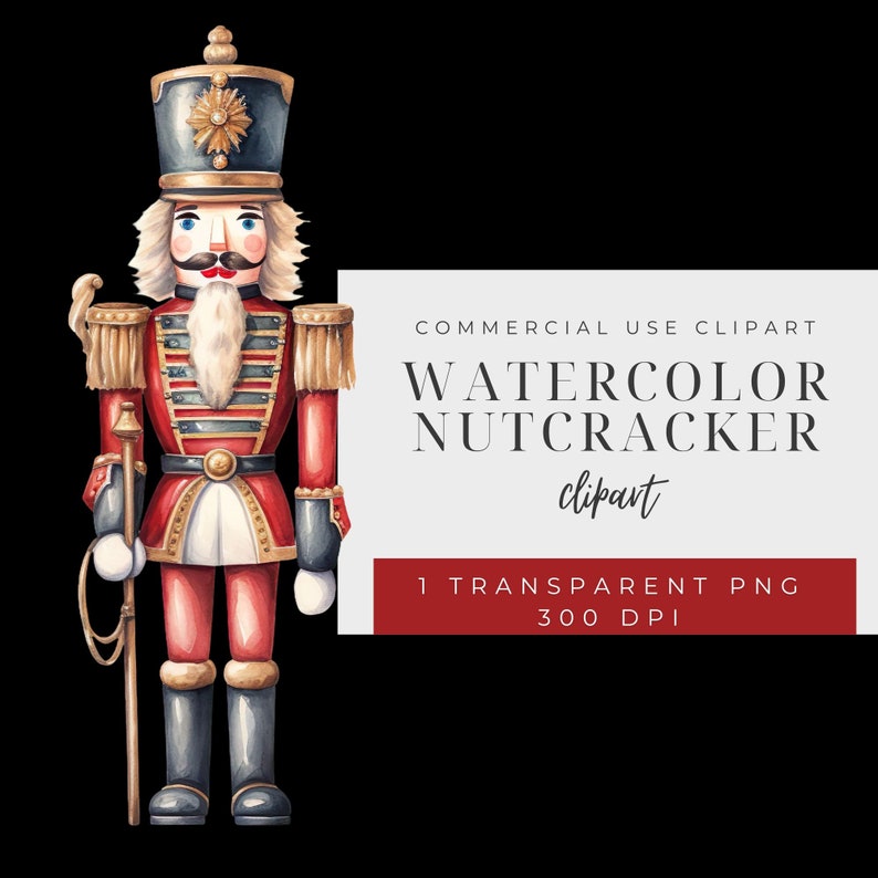 Cute Watercolor Nutcracker Clipart Commercial Use PNG - Etsy