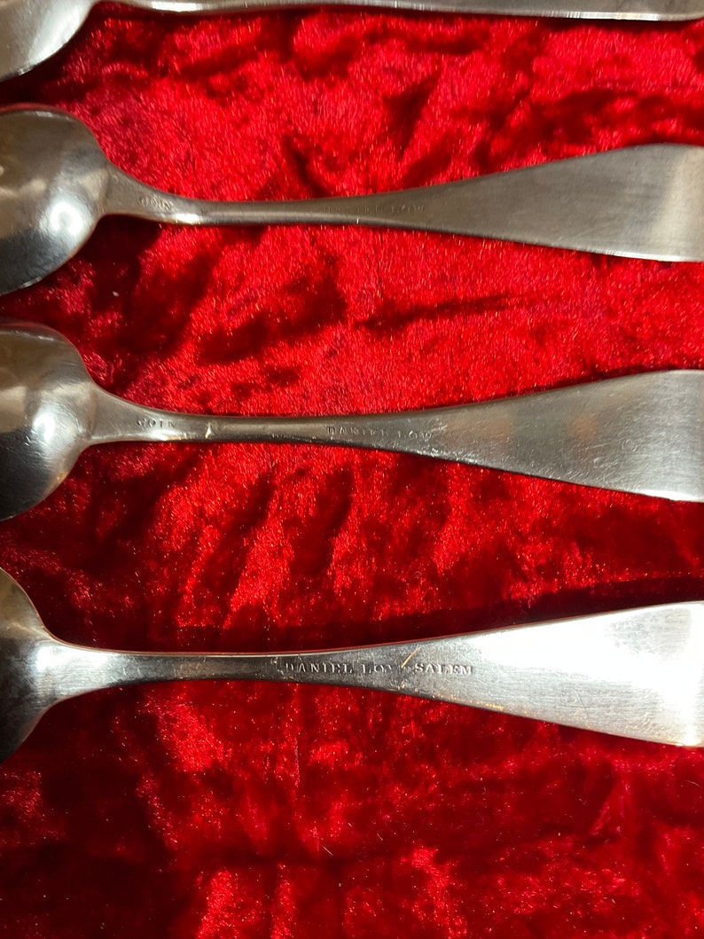 Antique Coin Silver Spoons Monogram P Daniel Low Salem Massachusetts ...