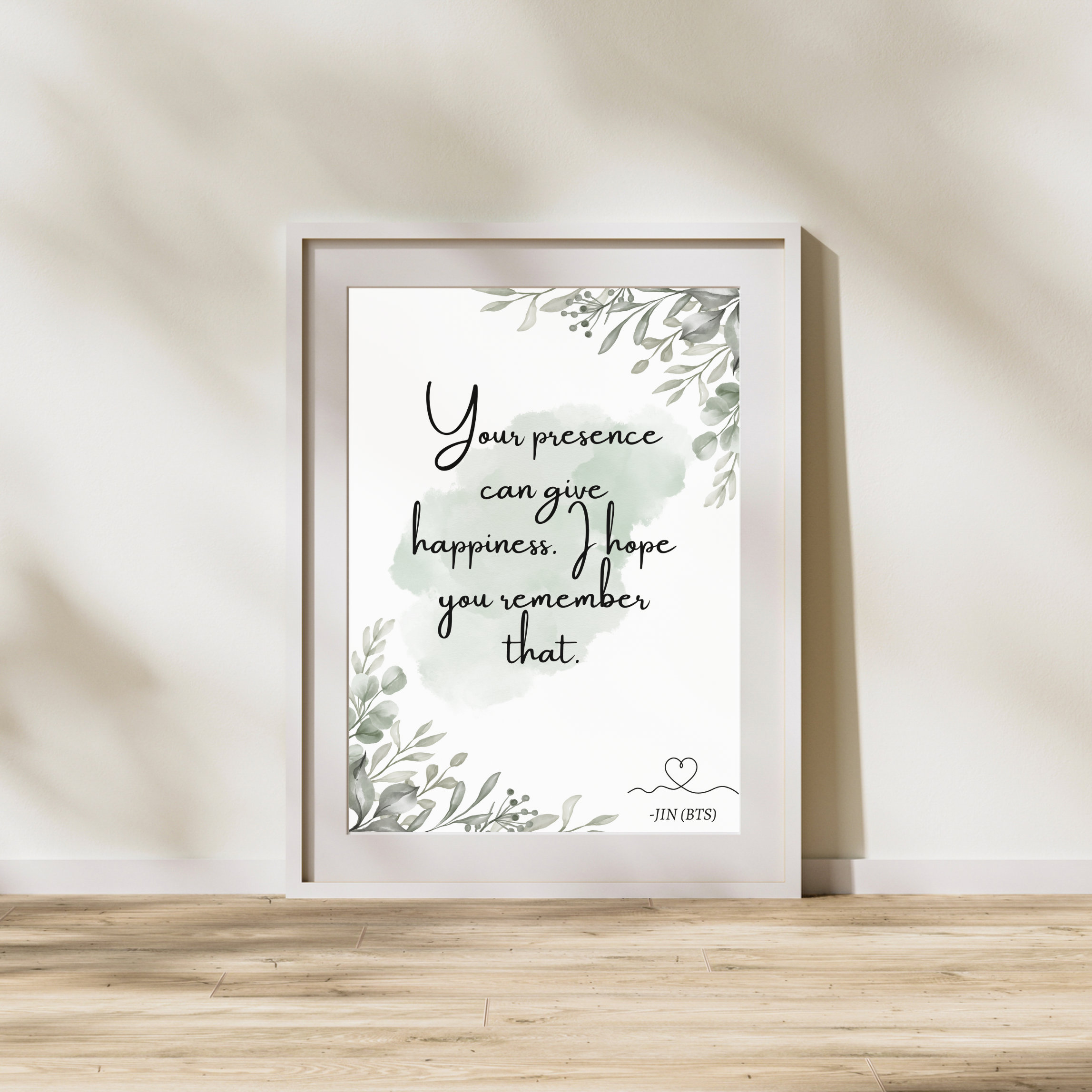 BTS JIN Quote | Printable Art Wall, Instant Download, KPOP Quote, Quote ...