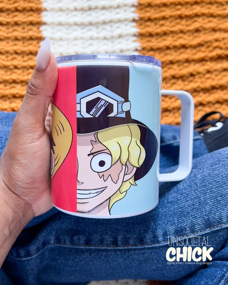 12oz One Piece Travel Mug, Anime Gifts, Anime Mugs, Luffy Cups, Anime ...