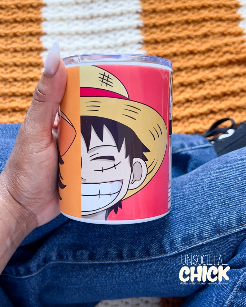 12oz One Piece Travel Mug, Anime Gifts, Anime Mugs, Luffy Cups, Anime ...