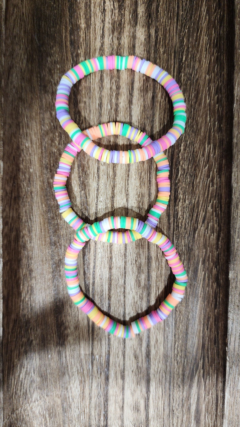 Pink Lemonade Clay Bead Bracelet - Etsy