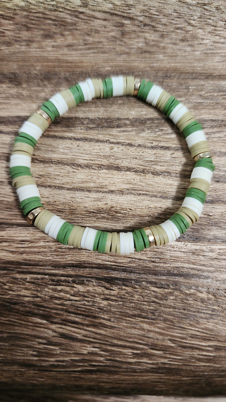 Green Vibes Clay Bead Bracelets - Etsy