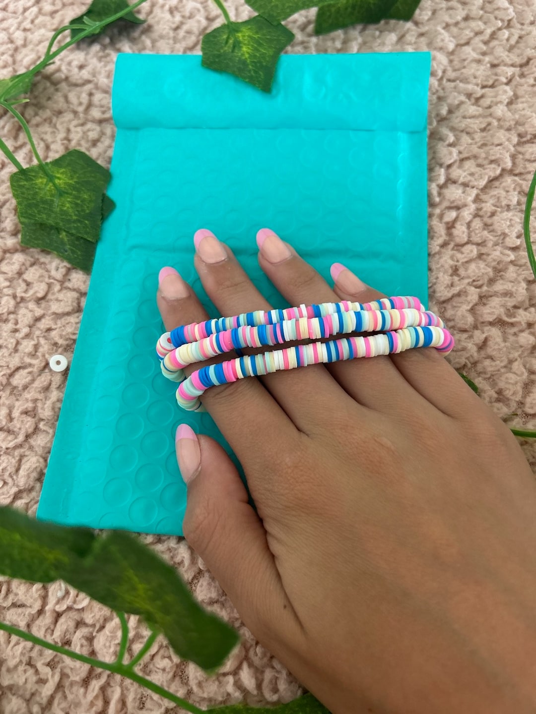 Cotton Candy Clay Bead Bracelet - Etsy