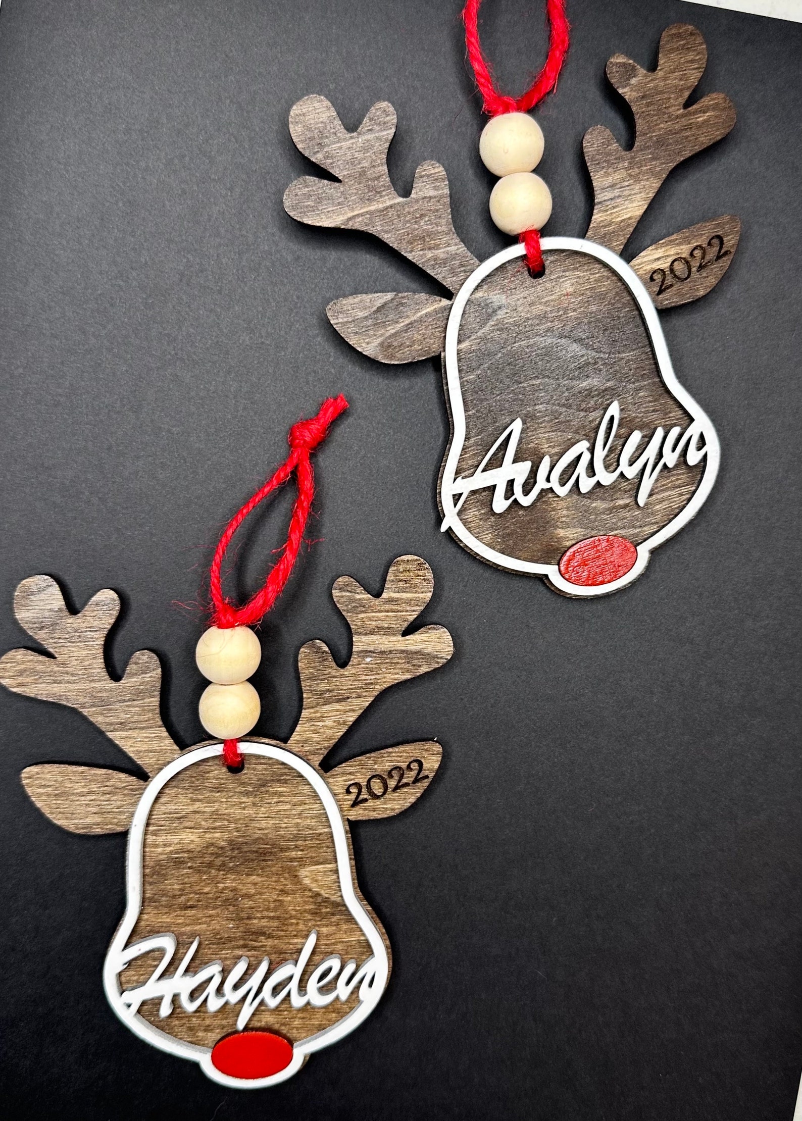 Personalized Rudolph Ornament, Custom Laser Cut Wood Name Ornament - Etsy
