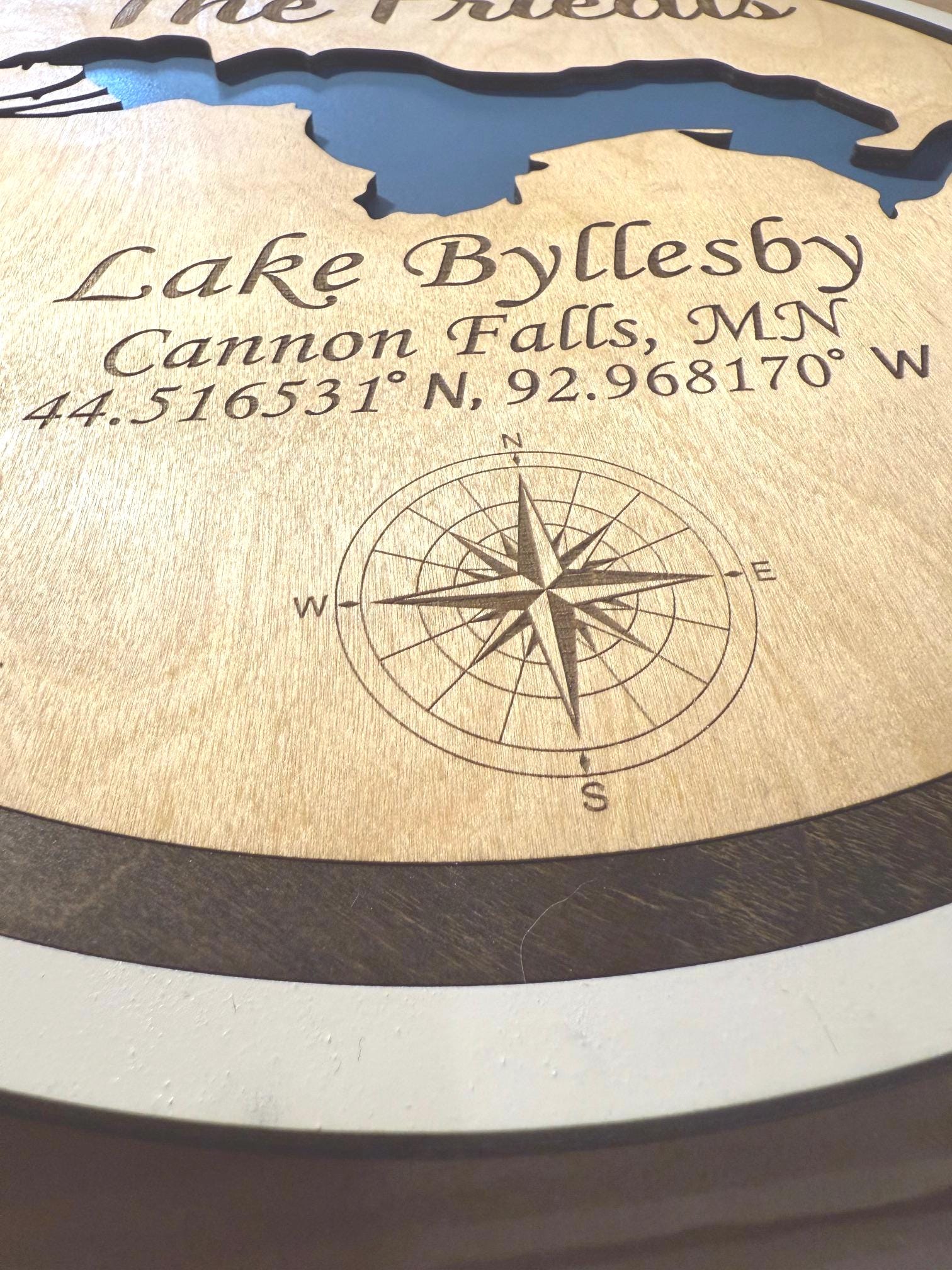 Custom 3D Wood Lake Map Sign, Personalized Lake House Wall Art - Etsy